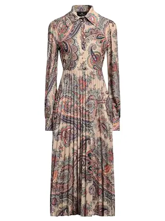 Etro Paisley-print Pleated Midi Dress - Beige