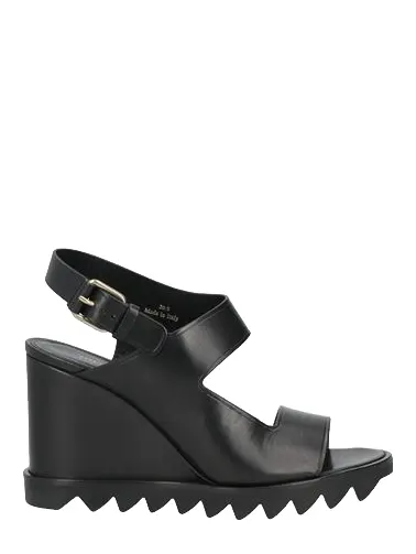 Tamara Mellon Calfskin Wedge Sandals - Black