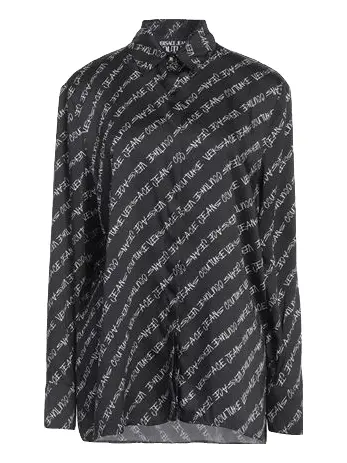 Versace Logo-print Satin Shirt - Black