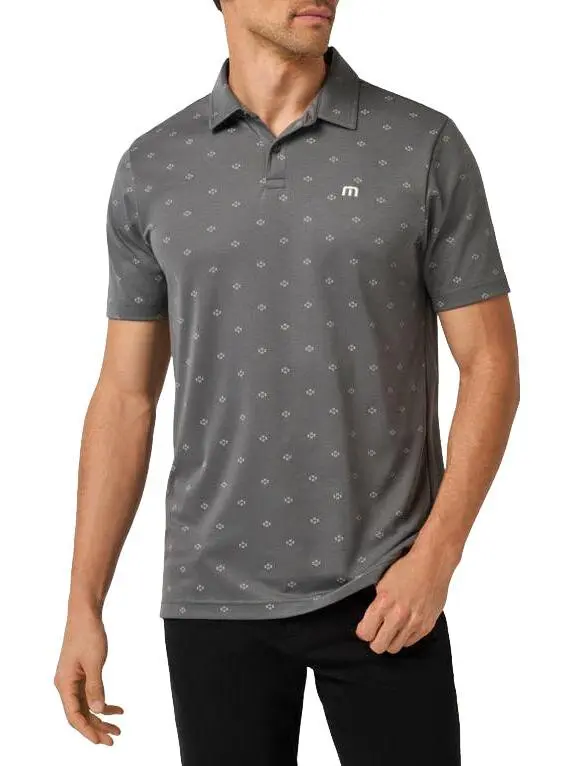 Travis Mathew Final State Geo Pattern Polo - Dark Olive
