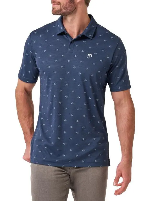 Travis Mathew Final State Geo Pattern Polo - Total Eclipse