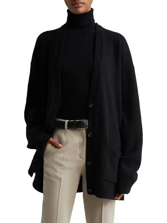 Michael Kors Oversized Cashmere Cardigan - Black