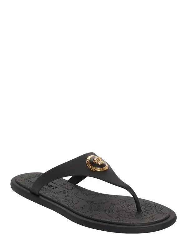 Versace Medusa Flip Flop - Black/ Versace Gold