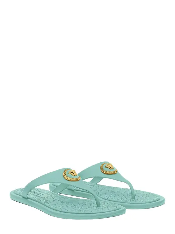 Versace Medusa Flip Flop - Pastel Blue Gold