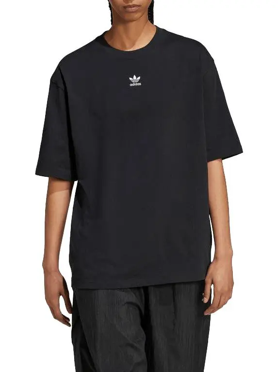 Adidas Essentials Lifestyle Trefoil Logo Cotton T-shirt - Black