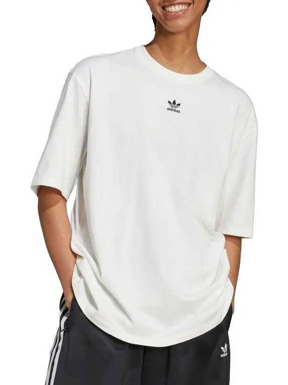 Adidas Essentials Lifestyle Trefoil Logo Cotton T-shirt - White