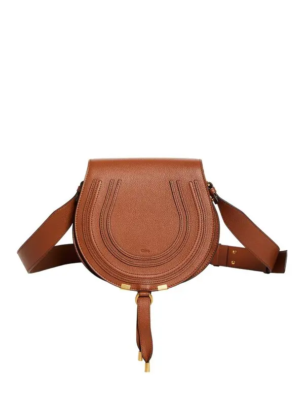 Chloé Large Marcie Leather Crossbody Bag - 25m Tan