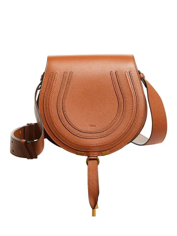 Chloé Large Marcie Leather Crossbody Bag - 25m Tan