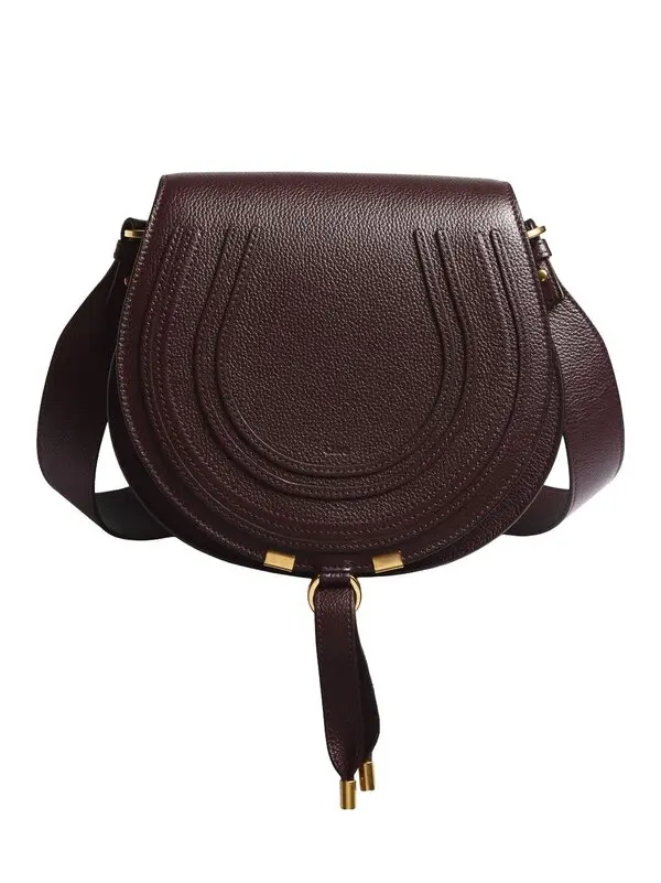 Chloé Large Marcie Leather Crossbody Bag - Deep Violine