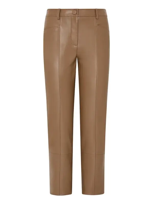 MILLY Rue Vegan Leather Pants - Mocha