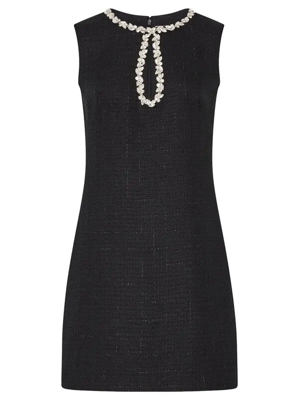 MILLY Eden Boucle Mini Dress - Black