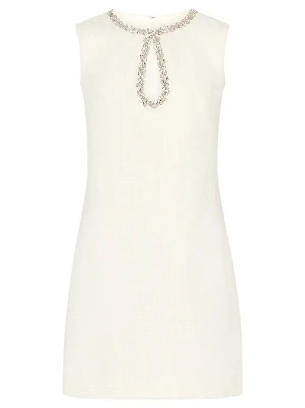 MILLY Eden Boucle Mini Dress - White