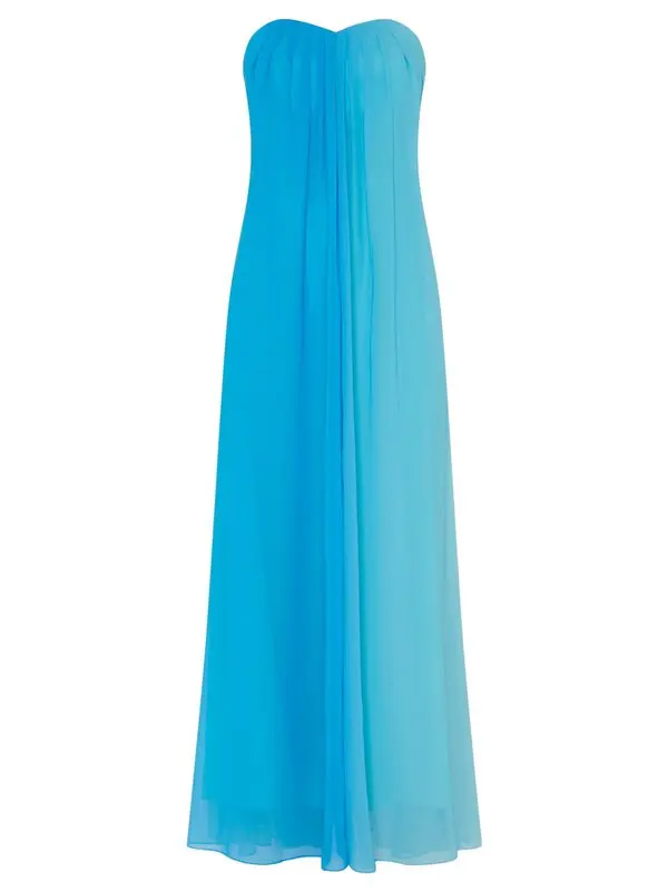 MILLY Sunset Stripe Strapless Maxi Dress - Blue