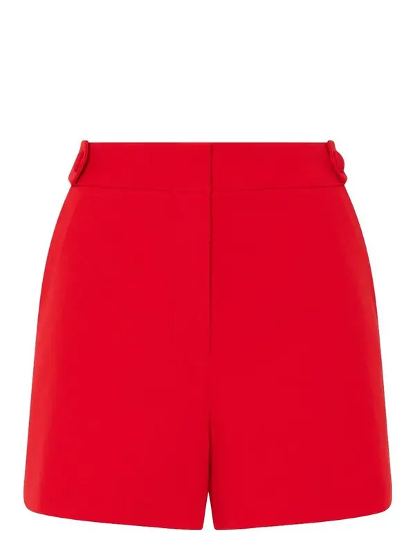 MILLY Aria Cady Button Shorts - Red