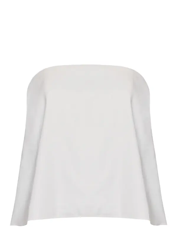 MILLY Solid Linen Strapless Top - White