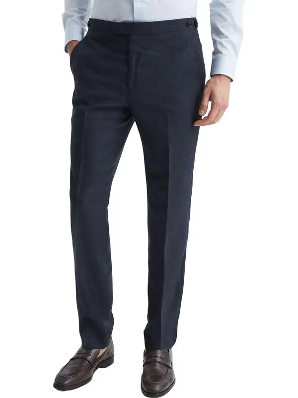REISS Dunn Slim Fit Trousers - Navy