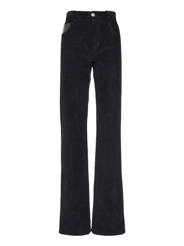 Bottega Veneta High-rise Corduroy Straight Pants - Blue