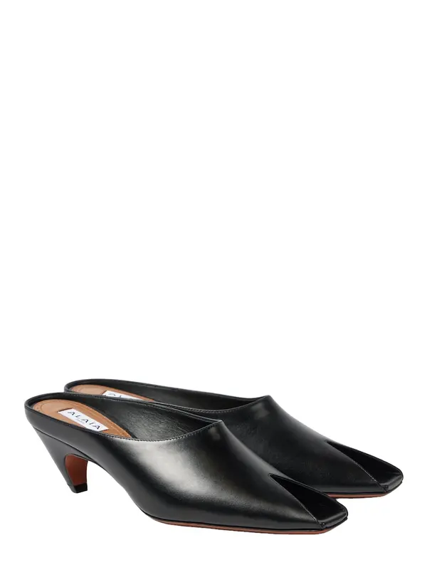 Alaïa 55 Leather Mules - Black