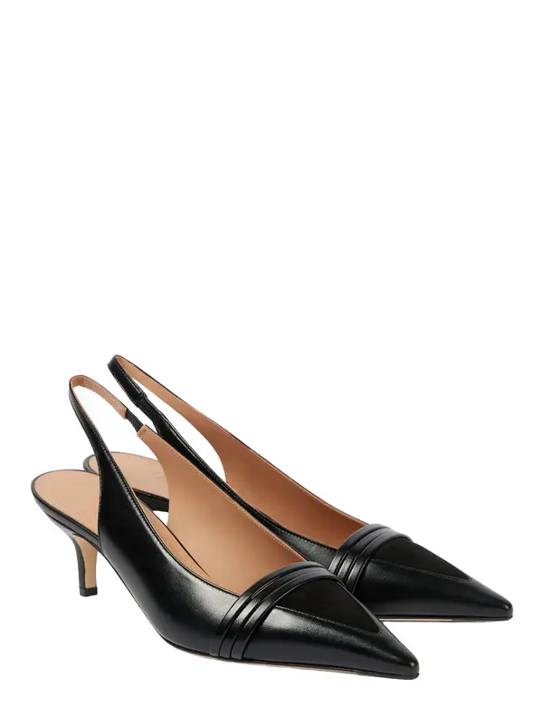 MALONE SOULIERS Tanner 45 Leather Slingback Pumps - Black