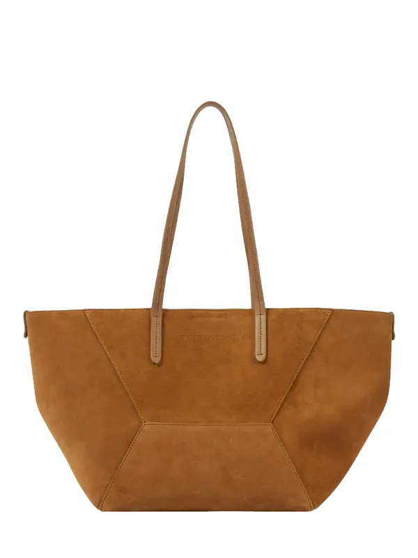 Brunello Cucinelli Large Suede Tote Bag - Brown