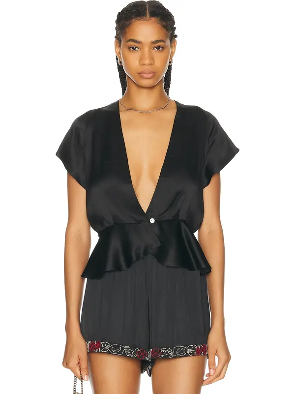 BODE Freya Satin Top - Black