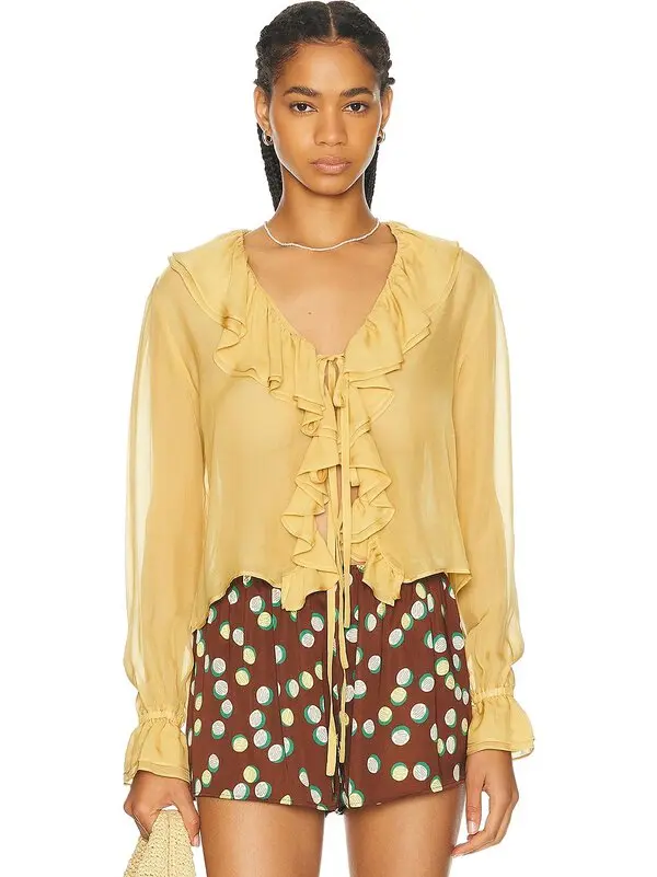 BODE Flounce Blouse - Ocre