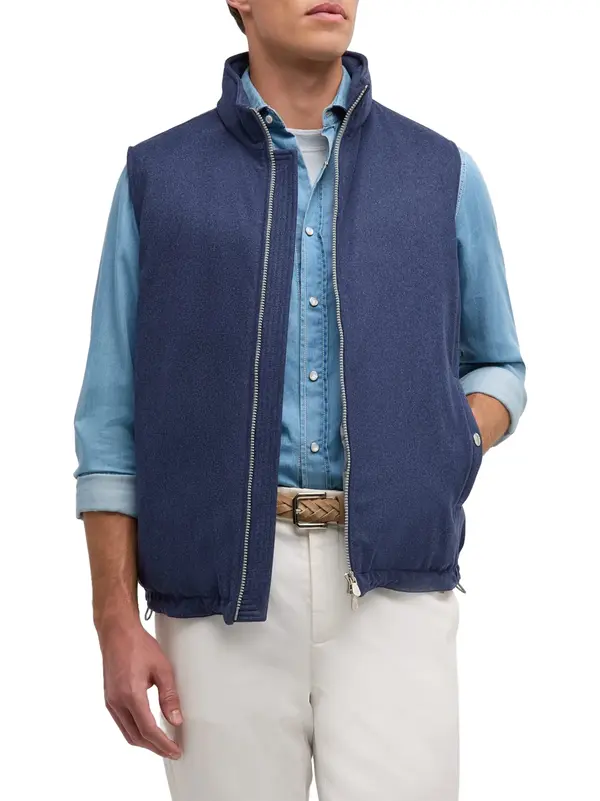 Brunello Cucinelli Wool Padded Vest - Blue