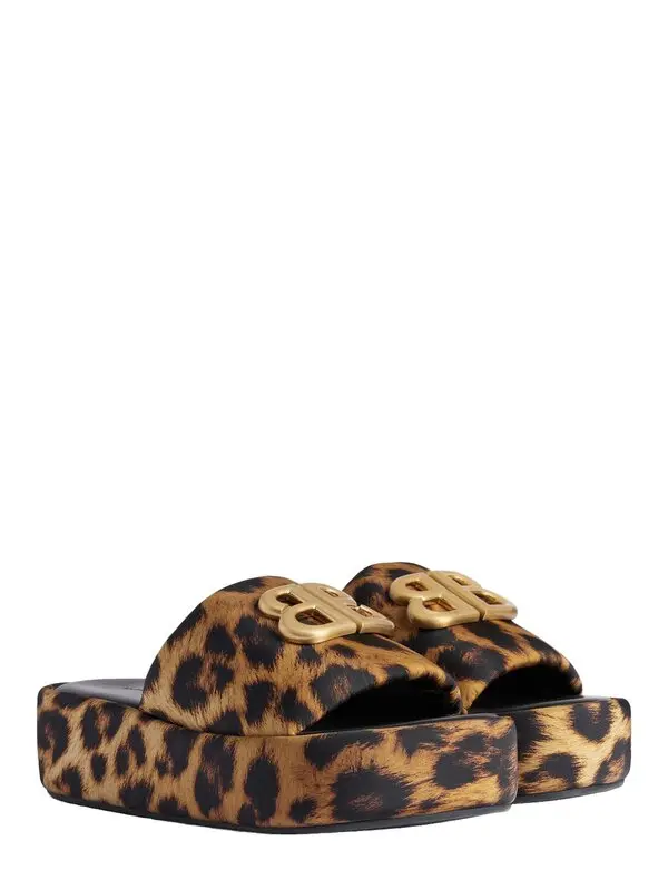 Balenciaga Rise Platform Slide Sandal - Leopard