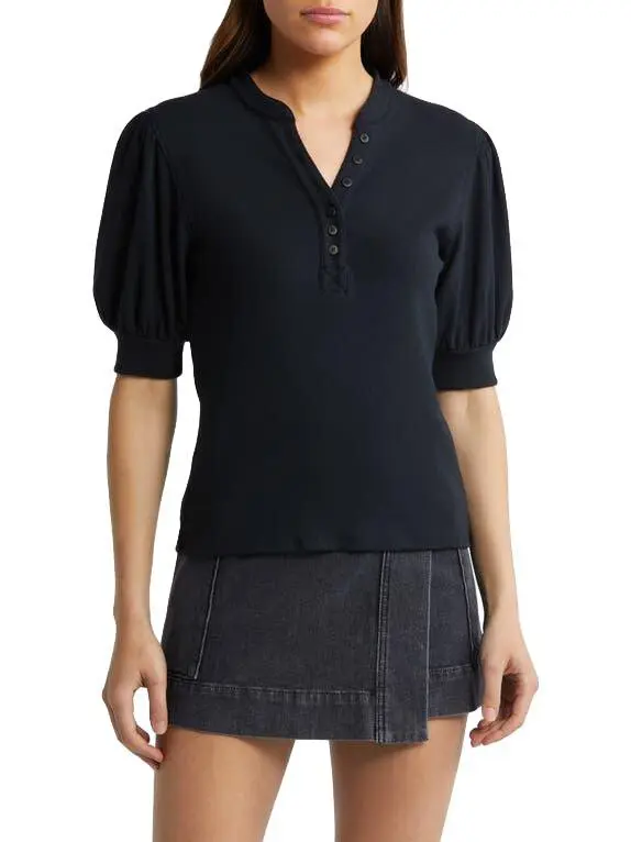 Rails Jewel Puff Sleeve Top - Black