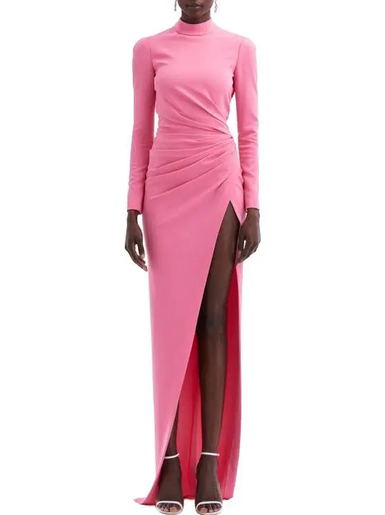 Oscar De La Renta High-slit Cady Gown - Azalea