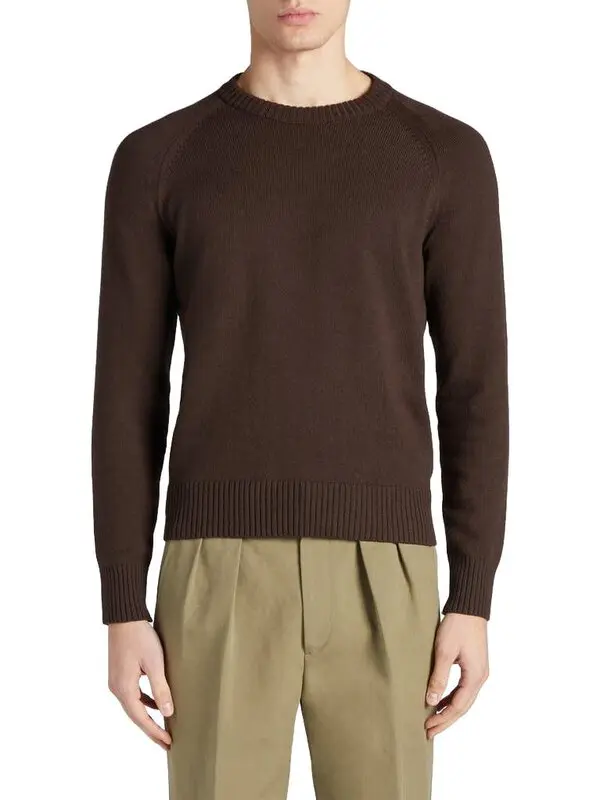 TOM FORD Cotton And Cashmere Crewneck Sweater - Kb780 Ebony