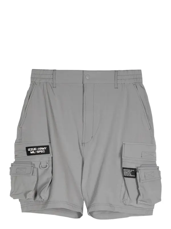 Izzue Logo-appliqué Ripstop Cargo Shorts - Grey
