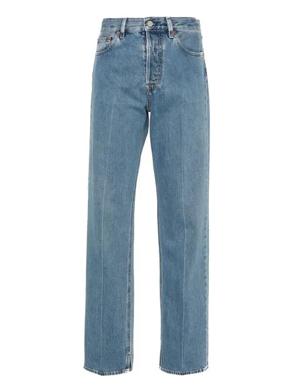 Gucci Logo-patch Straight Jeans - Blue