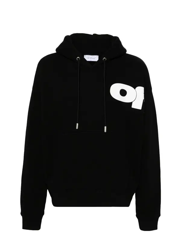 Off-White Shared Logo Cotton Hoodie - Black