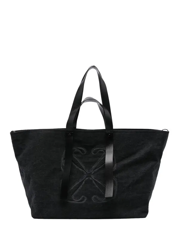 Off-White Large Denim Tote Bag - Black