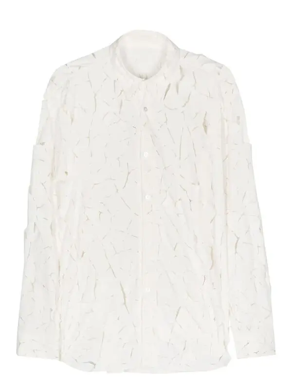 POST ARCHIVE FACTION Cut-out Detail Long-sleeve Shirt - White