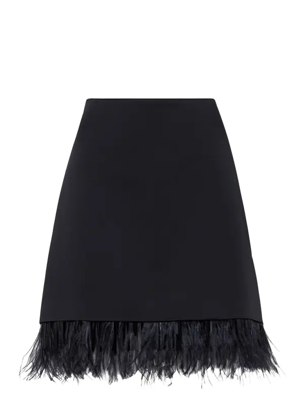 Brunello Cucinelli Feather-trimmed Miniskirt - Black