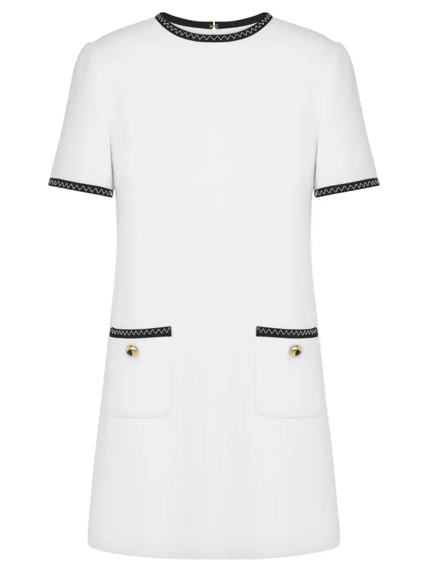 Moschino Contrasting-trim Mini Dress - White