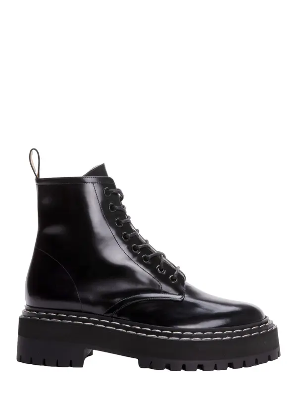 Proenza Schouler Leather Lace-up Boots - Black