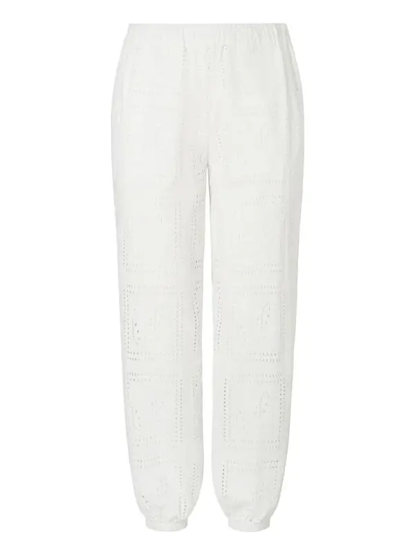 Tory Burch Eyelet Trousers - White