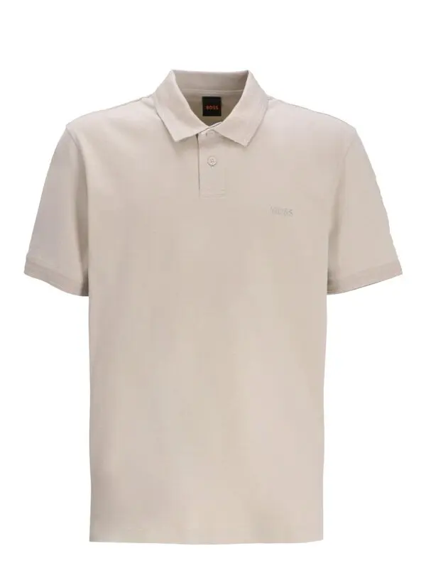 BOSS Logo-embroidered Cotton Polo Shirt - Neutrals