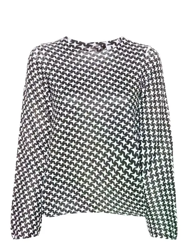 Comme Des Garçons Star-print Knitted T-shirt - White