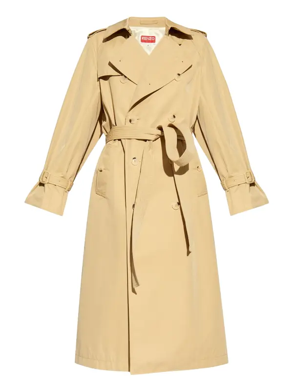Kenzo Cut-out Double-breasted Trench Coat - Neutrals