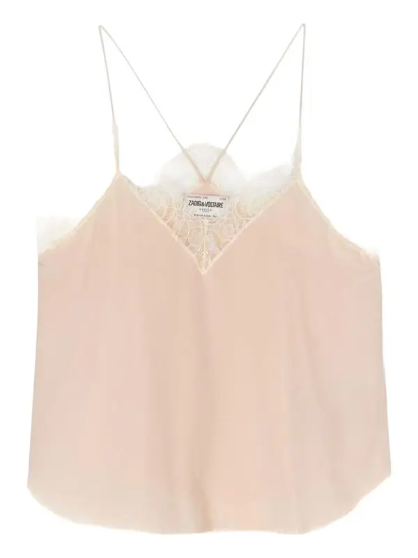 Zadig&Voltaire Floral-lace Silk Camisole - Pink