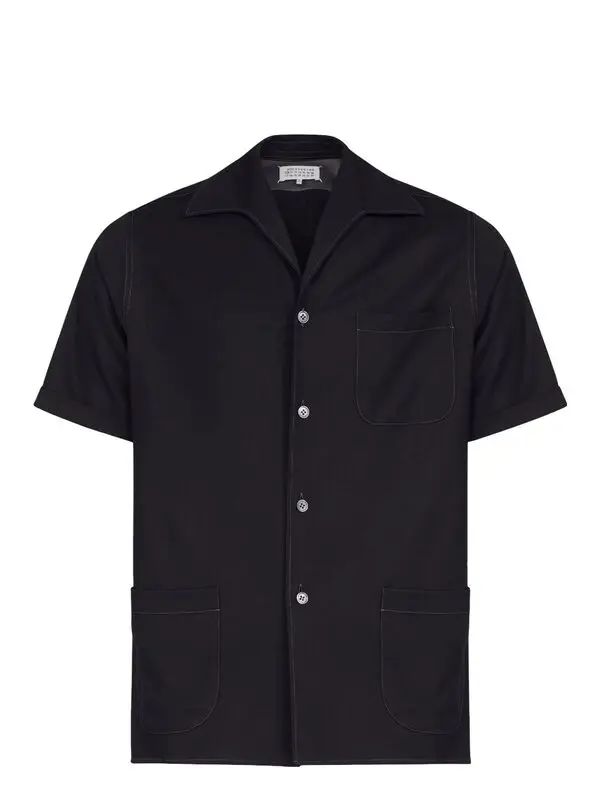 MAISON MARGIELA Short-sleeve Wool Shirt - Black