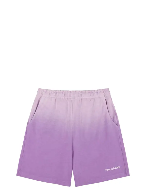 SPORTY & RICH Gradient-effect Cotton Track Shorts - Purple
