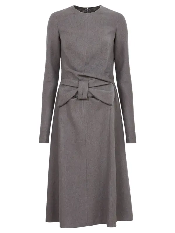 MAISON MARGIELA Bow-detailing Midi Dress - Grey