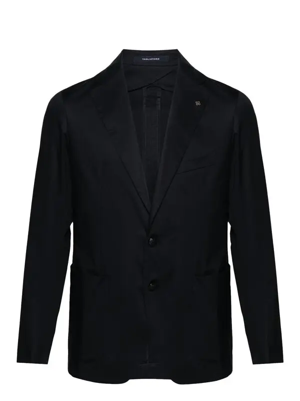 Tagliatore Notched-lapels Single-breasted Blazer - Blue