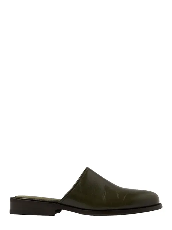 LEMAIRE Square-toe Leather Slippers - Brown