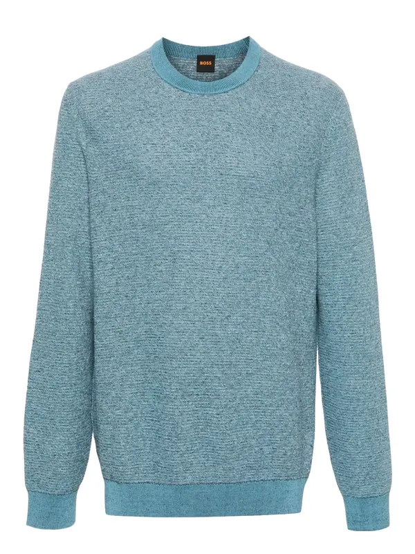 BOSS Mélange-effect Jumper - Blue